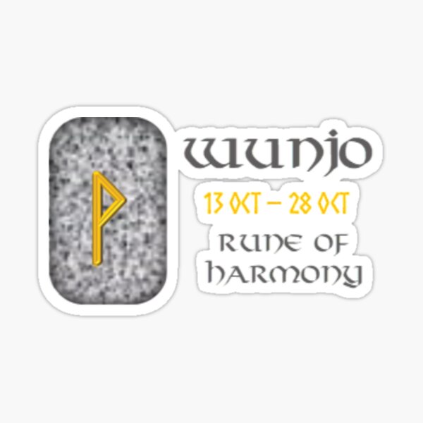 "Wunjo Rune of Harmony" Sticker by Prints4Pagans | Redbubble