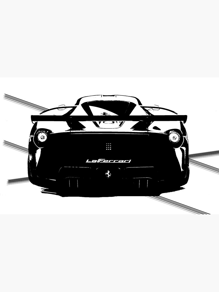 "Ferrari LaFerrari - black and white rear view" Canvas Print for Sale ...