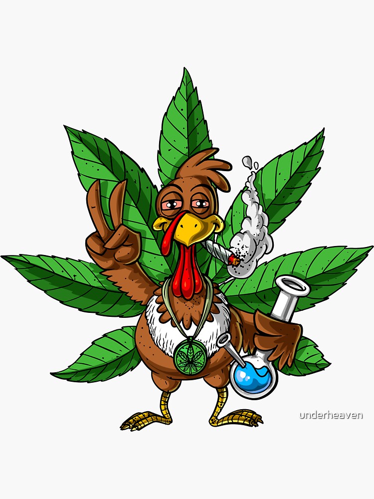 "Turkey Smoking Weed" Sticker for Sale by underheaven | Redbubble