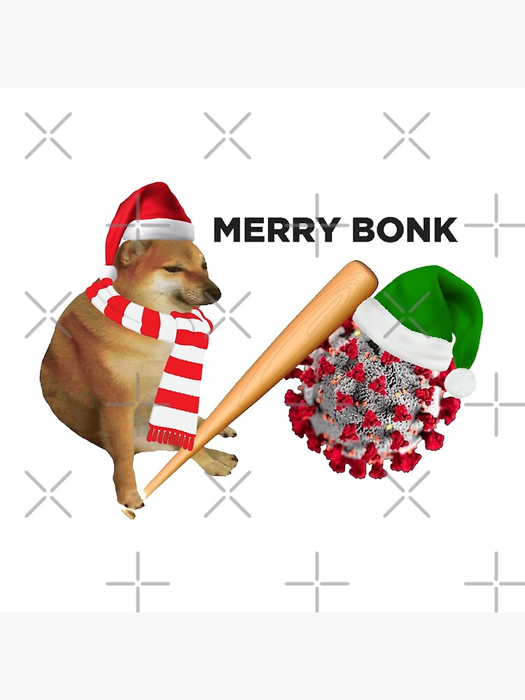 "Cheems Virus Bonk Christmas Version" Art Board Print for Sale by ...