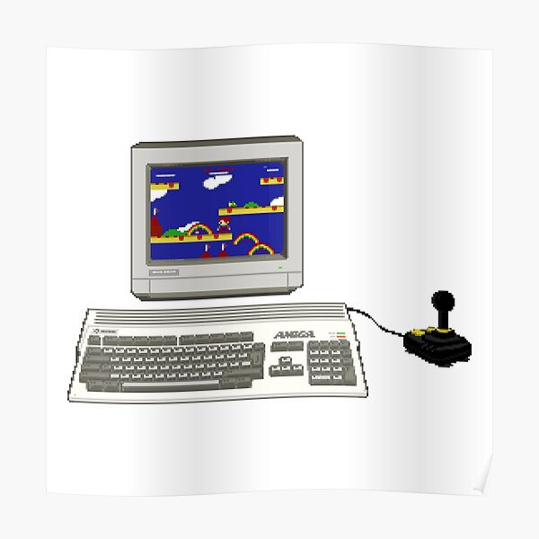 "Commodore Amiga 1200 Retro Gaming - Original Pixel Art" Poster by ...