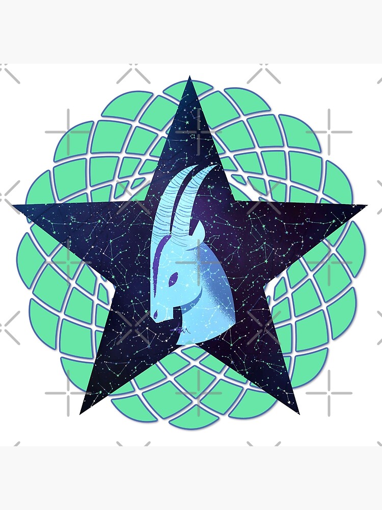 "Teal Capricorn Goat Star Sign with Zodiac Constellation " Poster for ...
