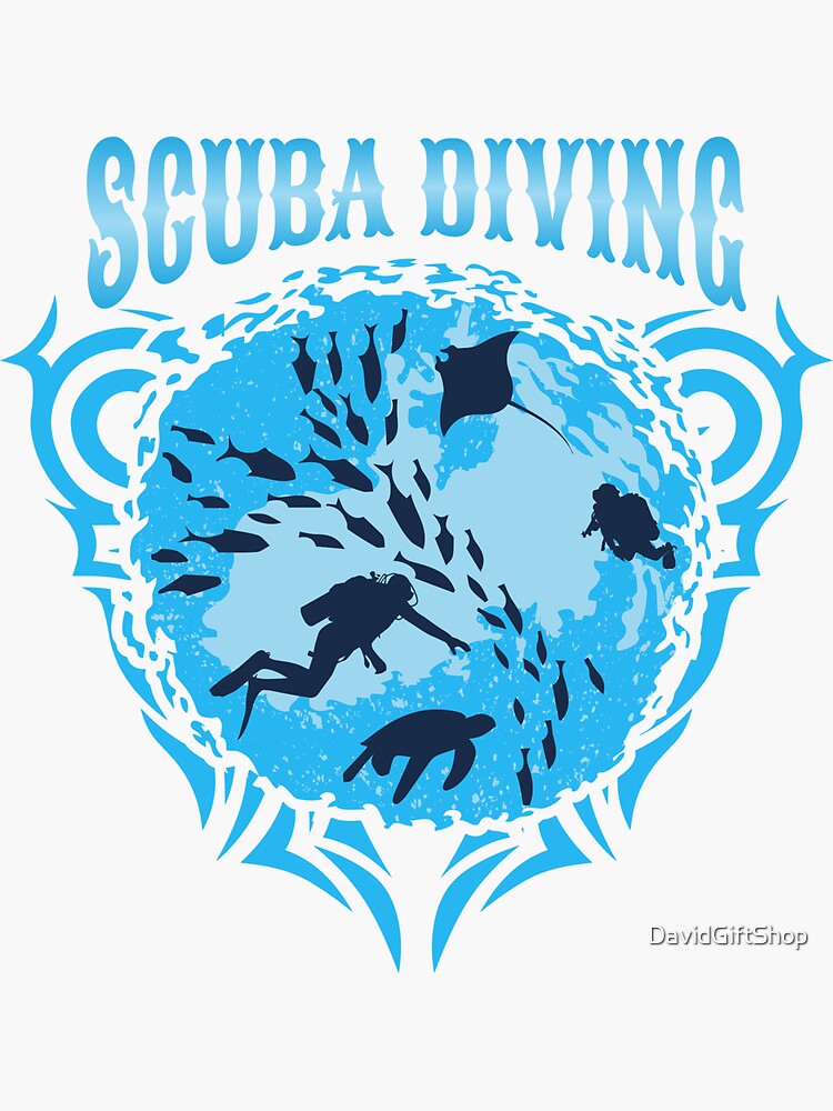 "Scuba Diving Underwater Freediving in Deep Sea" Sticker by ...
