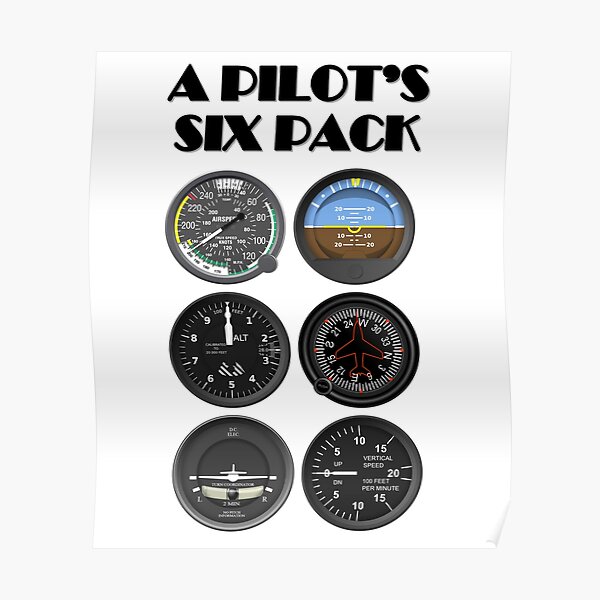 "A Pilot's Six Pack" Poster for Sale by aviationteees | Redbubble