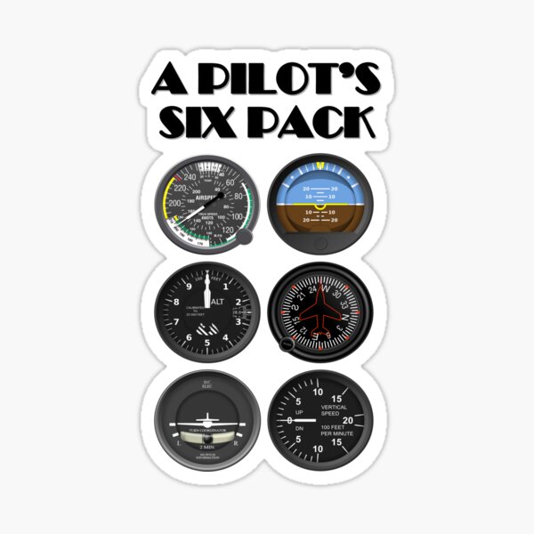 "A Pilot's Six Pack" Sticker by aviationteees | Redbubble