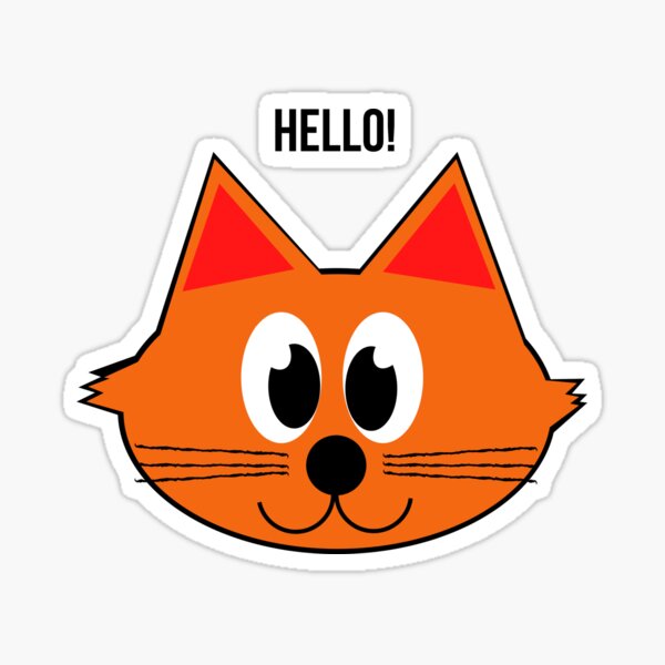 "Cat saying hi!" Sticker for Sale by kristinawdesign | Redbubble