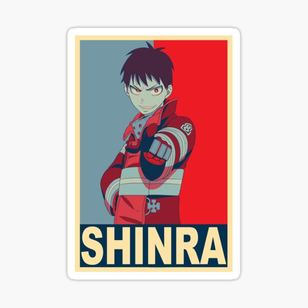 "Shinra kusakabe Poster" Sticker by LahcenBamouh | Redbubble