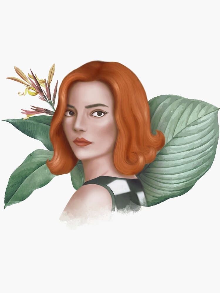 "The Queen's Gambit Anya Taylor-Joy Beth Harmon Leaves Painting Chess ...
