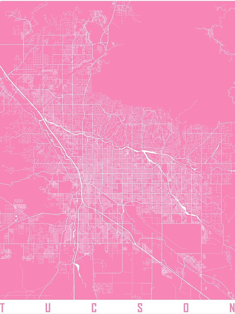 "Tucson map pink" Photographic Print by mapsart | Redbubble