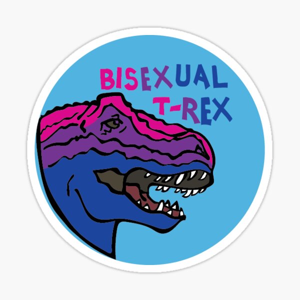 "Bisexual T-Rex" Sticker for Sale by elliot-draznin | Redbubble