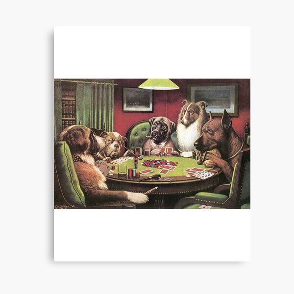 Dogs Playing Poker Canvas Prints | Redbubble