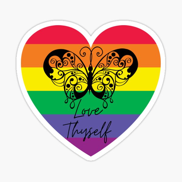 "Love Thyself Pride Butterfly" Sticker for Sale by Zookla | Redbubble