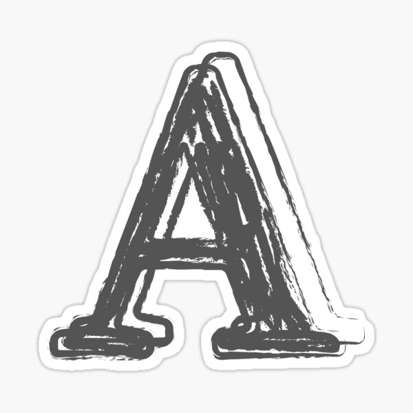 "Grey Letter A Sticker" Sticker for Sale by TyronMorgan | Redbubble