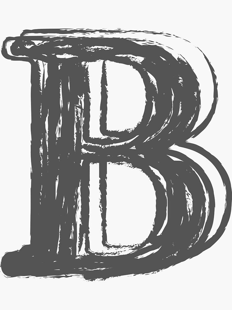 "Grey Letter B Sticker" Sticker for Sale by TyronMorgan | Redbubble