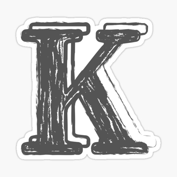"Grey Letter K Sticker" Sticker for Sale by TyronMorgan | Redbubble