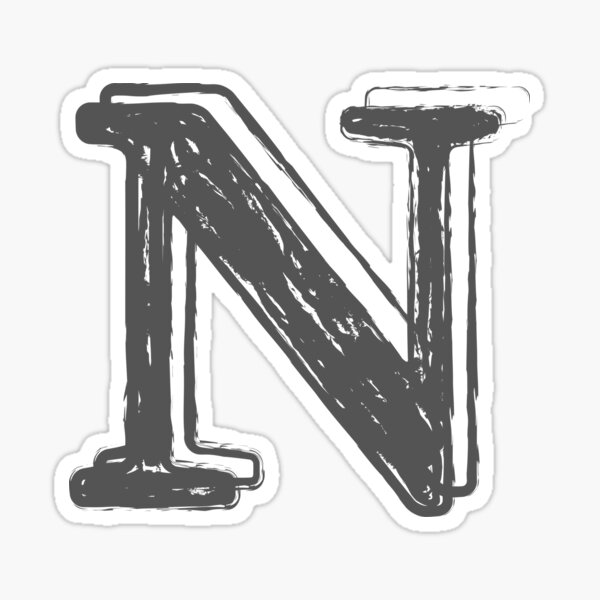 "Grey Letter N Sticker" Sticker for Sale by TyronMorgan | Redbubble