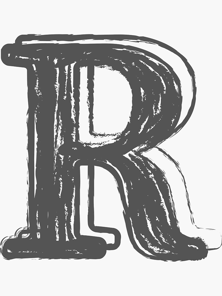 "Grey Letter R Sticker" Sticker for Sale by TyronMorgan | Redbubble
