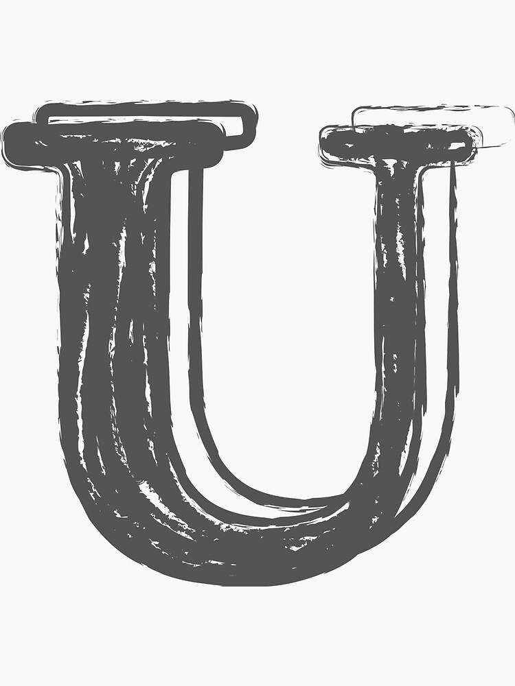 "Grey Letter U Sticker" Sticker for Sale by TyronMorgan | Redbubble