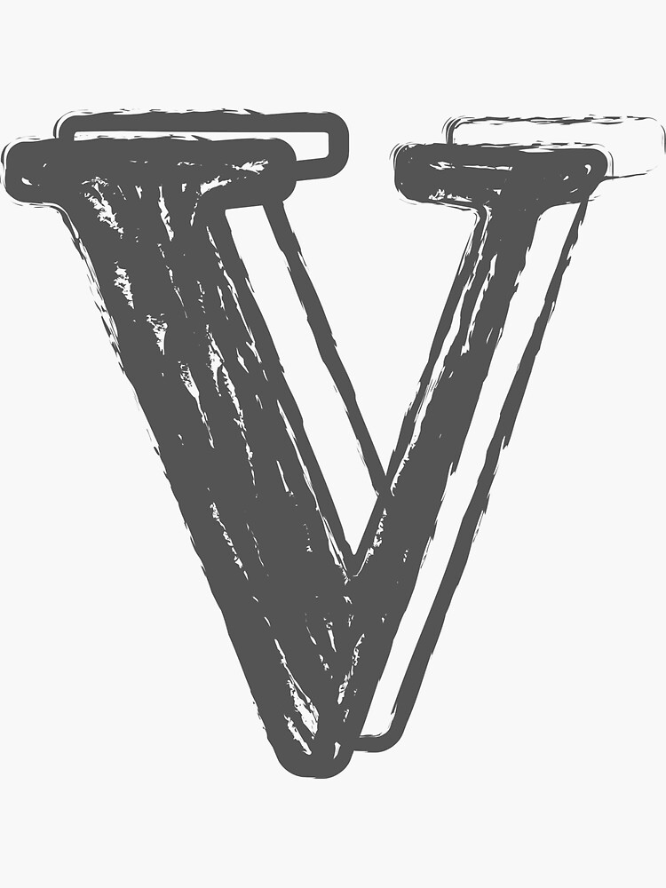 "Grey Letter V Sticker" Sticker for Sale by TyronMorgan | Redbubble