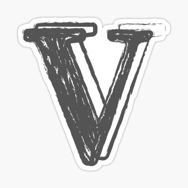 "Grey Letter V Sticker" Sticker for Sale by TyronMorgan | Redbubble
