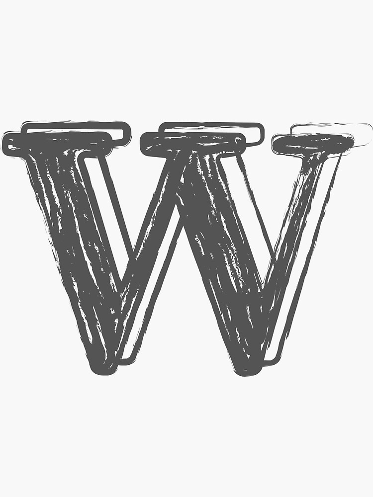"Grey Letter W Sticker" Sticker for Sale by TyronMorgan | Redbubble