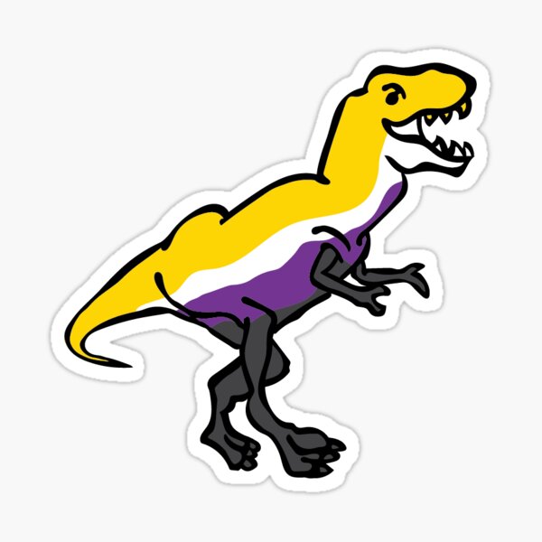 "Non-Binary Dino" Sticker for Sale by elliot-draznin | Redbubble