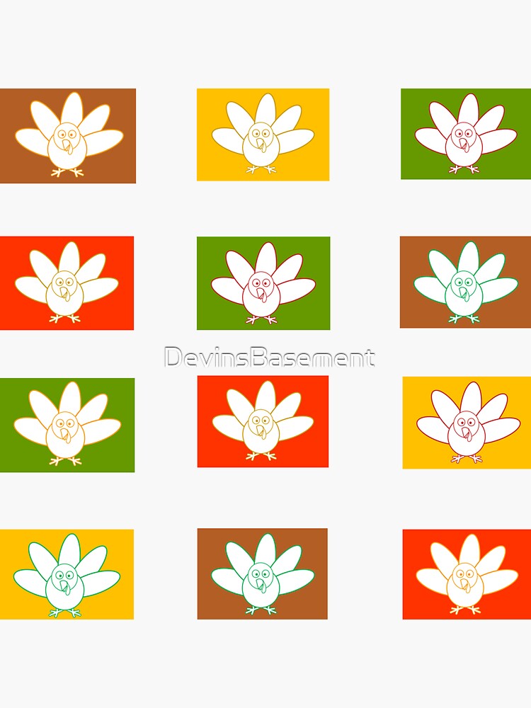 "Fun Turkey Sticker Pack" Sticker by DevinsBasement | Redbubble