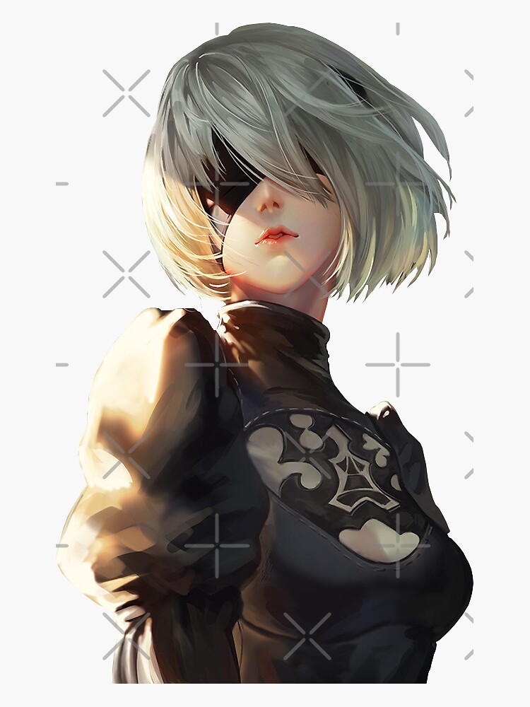 "YoRHa No.2 Type B (2B) " Sticker for Sale by SquigglyCoconut | Redbubble