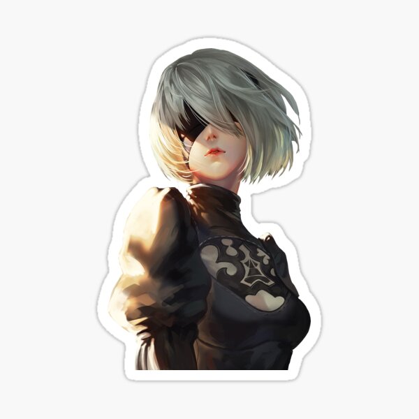 "YoRHa No.2 Type B (2B) " Sticker for Sale by SquigglyCoconut | Redbubble