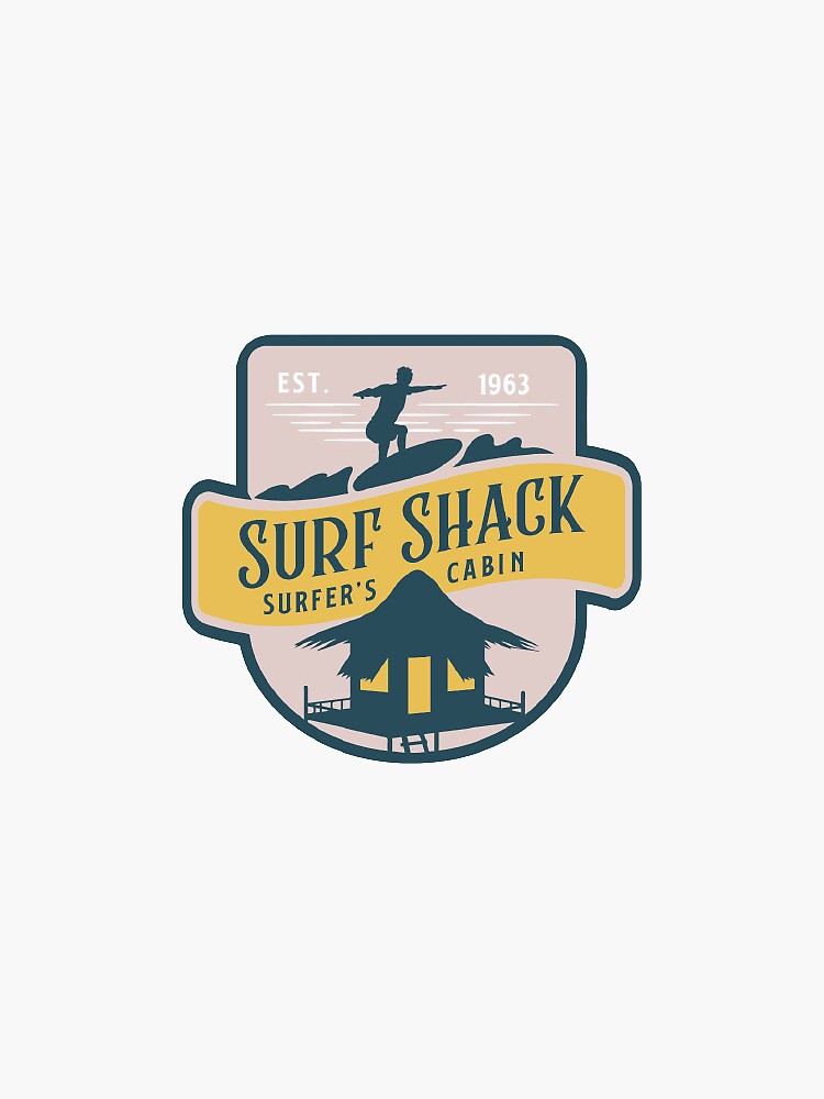 "Surf Shack" Sticker for Sale by SpillDesign17 | Redbubble