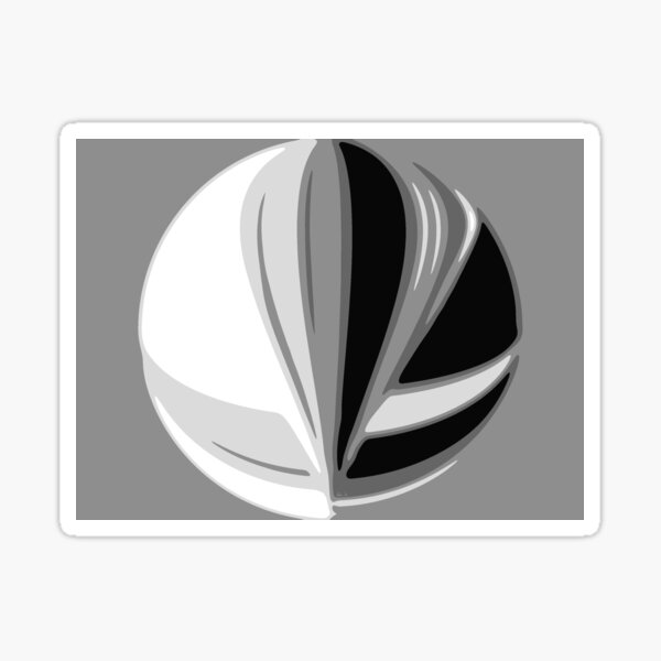 "Black And White Abstract Orb" Sticker by kathykmcclellan | Redbubble