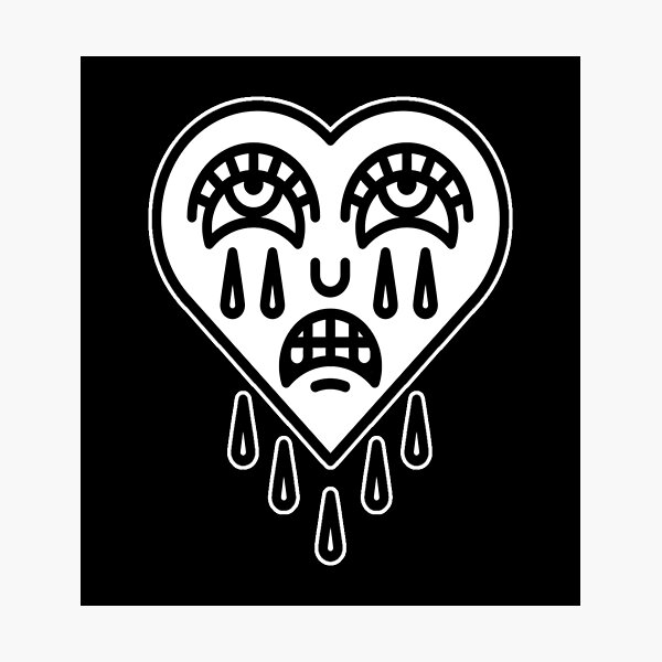 "Sad Heart Tattoo Design" Photographic Print by Geek-Opedia | Redbubble