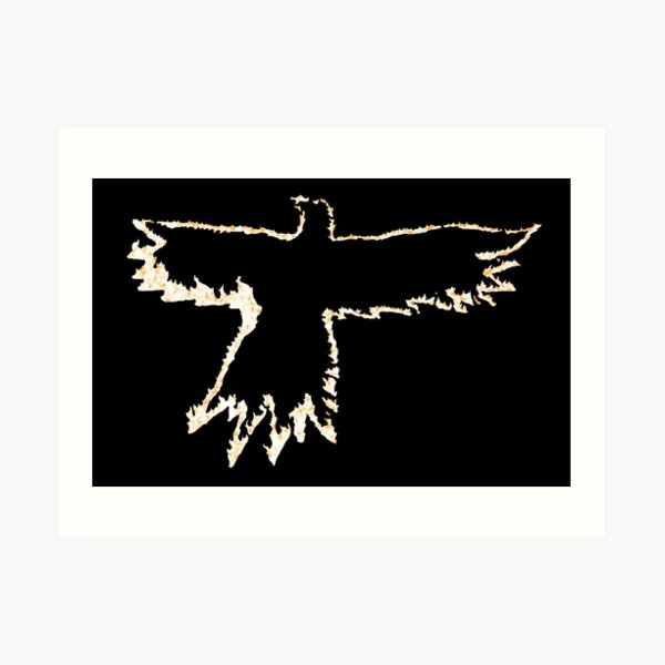 "crow symbol fire effect" Art Print by Tsudo | Redbubble