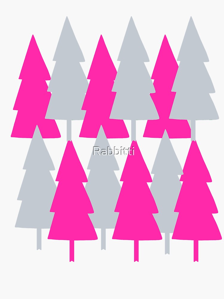 "Christmas Tree pattern in alternating bright fuschia pink and gray ...