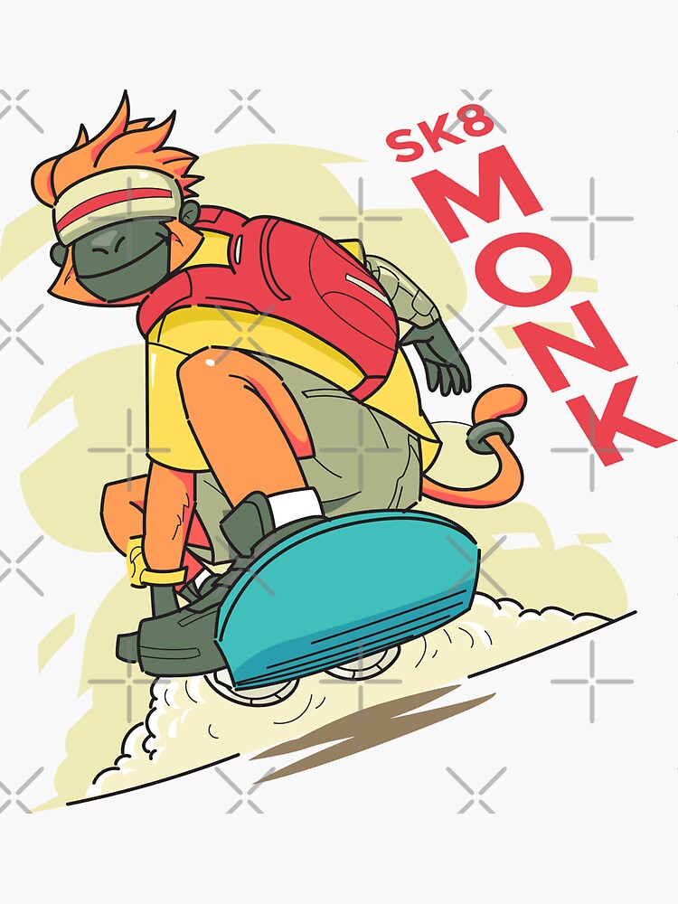 "Funny Skater Monkey Sk8 Monk Skating Lover Skateboard Skate Fan ...