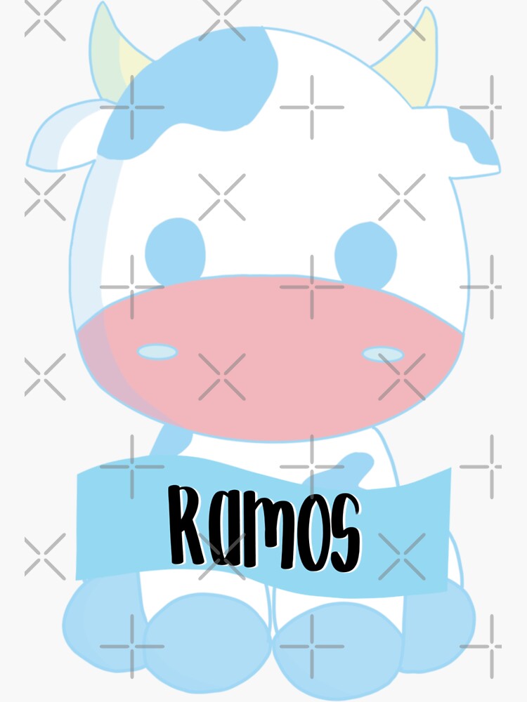 "Ramos blue cow " Sticker for Sale by ArtbyAnkitha | Redbubble