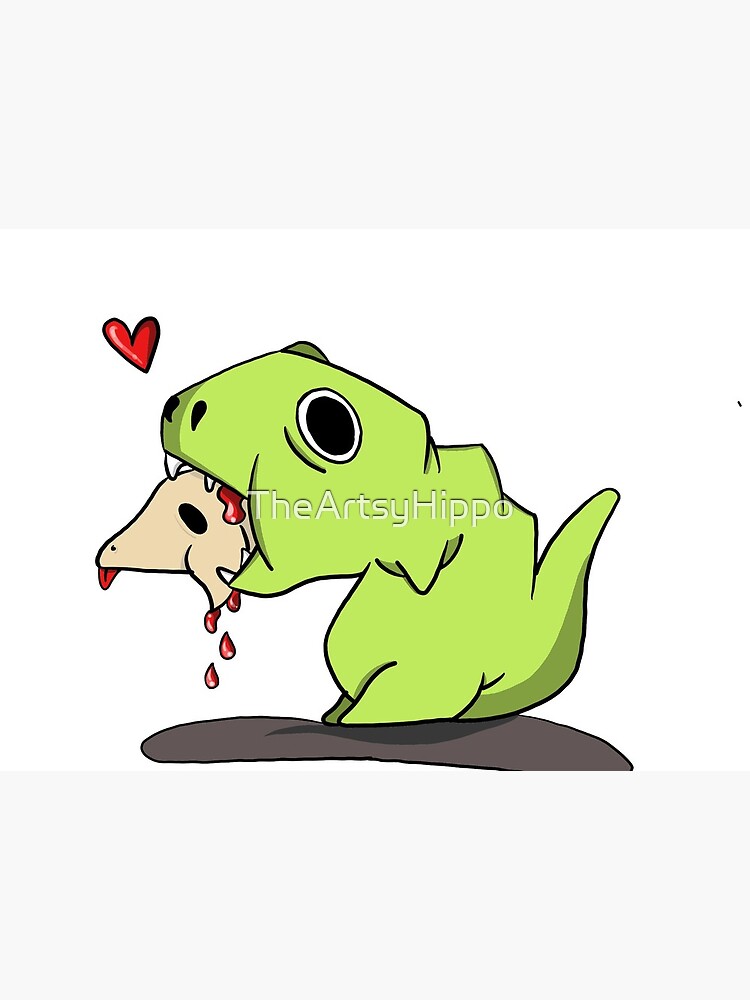 "Don't Forget to Chew - Cute T-Rex Eating a Goat" Art Board Print for ...
