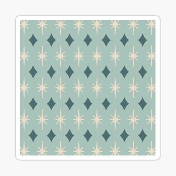 "Mid Century Modern Diamond and Star Pattern 822" Sticker for Sale by ...