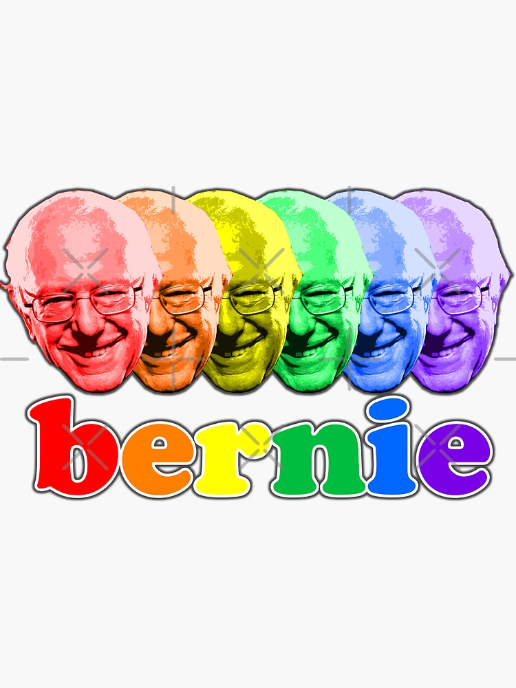 "Rainbow Bernie Sanders 2016" Sticker for Sale by robotface | Redbubble
