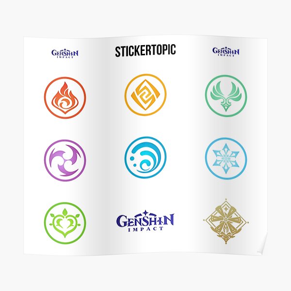 "Genshin Impact Circle Pack" Poster by stickertopic | Redbubble