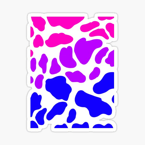 "bi flag cow print" Sticker by yoshi4071 | Redbubble