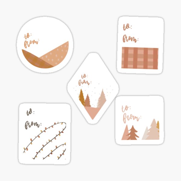 "Boho Holiday Gift Tags/Labels" Sticker by cclarem | Redbubble