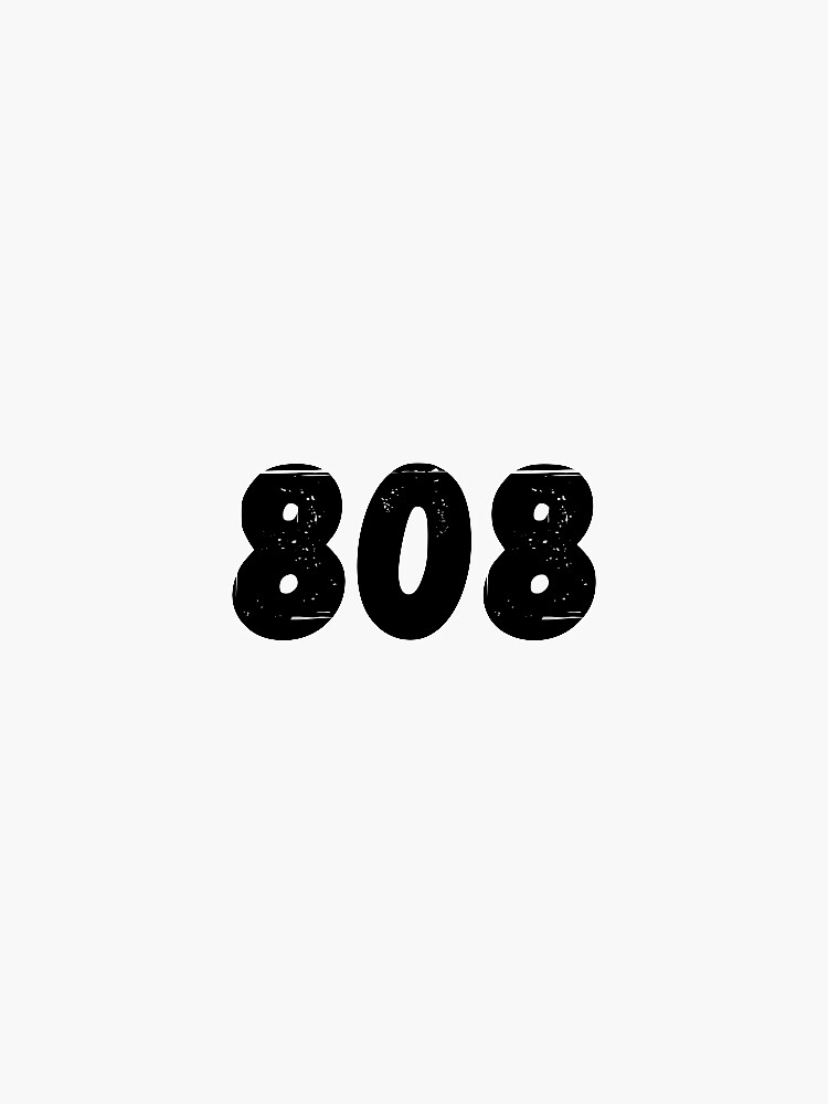 "808 hawaii sticker area code black and white" Sticker by maplunk ...