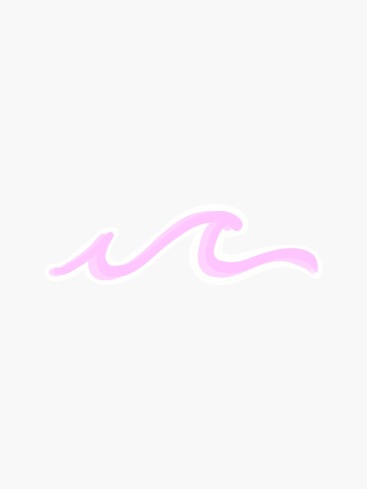 "cute pink wave" Sticker by rocococo29 | Redbubble