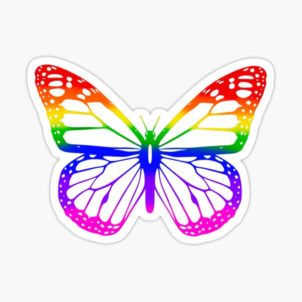 "Rainbow butterfly" Sticker by rocococo29 | Redbubble