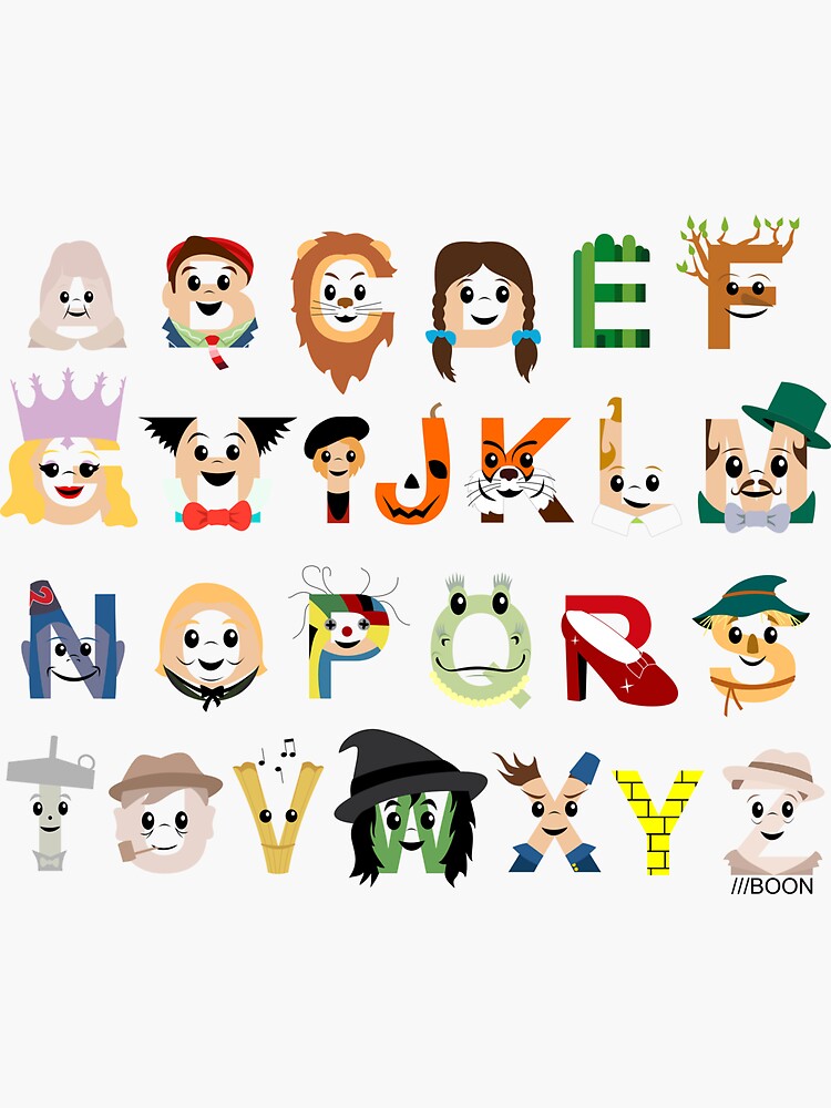 "Oz-abet (an Oz Alphabet) - Landscape" Sticker by mbaboon | Redbubble