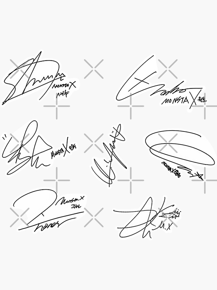 "MONSTA X signatures" Sticker for Sale by b43-t | Redbubble