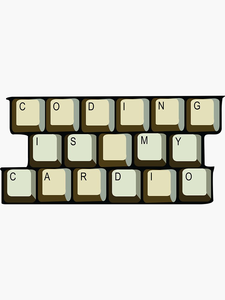 "Coding is my cardio " Sticker for Sale by rebeccartt | Redbubble