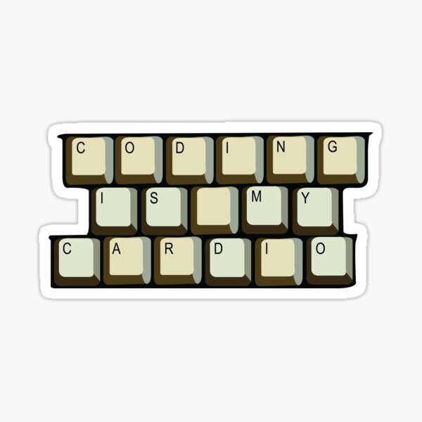 "Coding is my cardio " Sticker for Sale by rebeccartt | Redbubble
