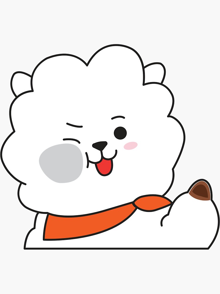 "BTS BT21 RJ PEEKING PEEKABOO STICKER" Sticker for Sale by nguyenchris ...